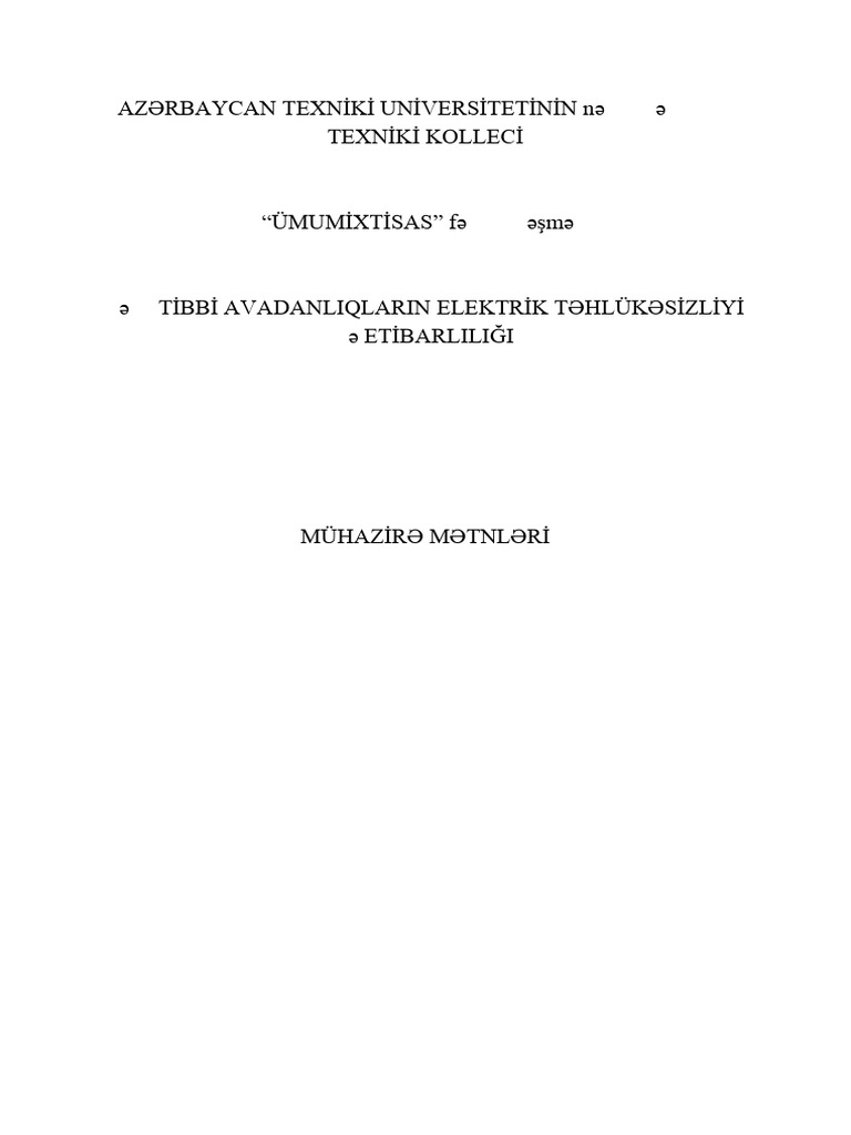 Azərbaycan Texniki Universitetinin Nəzdində Baki Texniki Kolleci | PDF