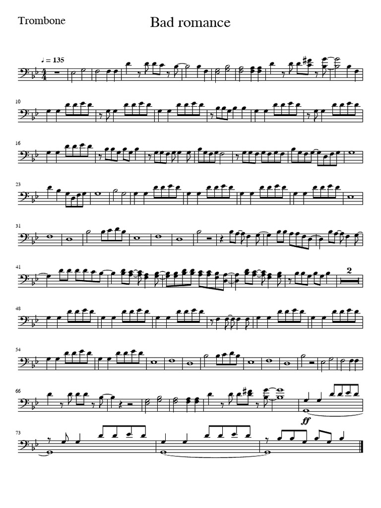 Bad Romance-Trombone | PDF