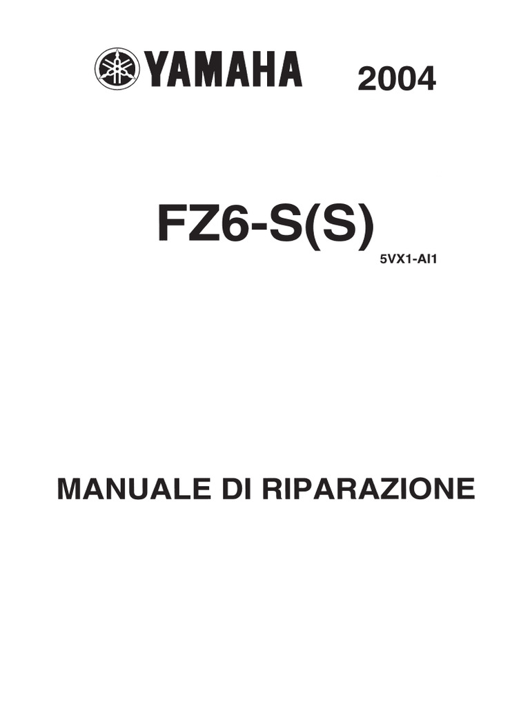 Manuale Yamaha FZ6 FAZER 2004 Manuale Officina ITA PDF