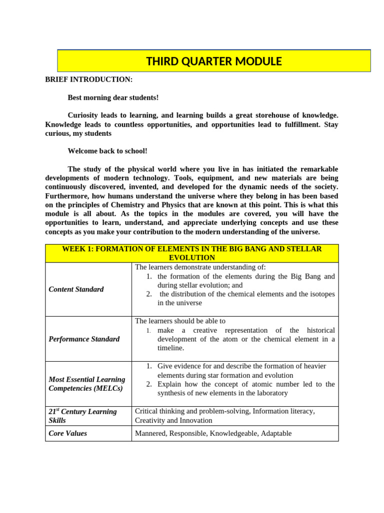 Physical Science Modules | PDF