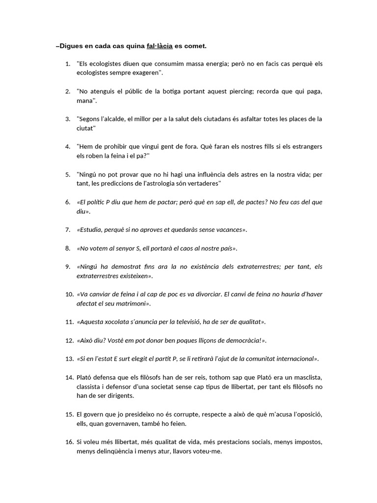 Exer. Fal - Acies | PDF