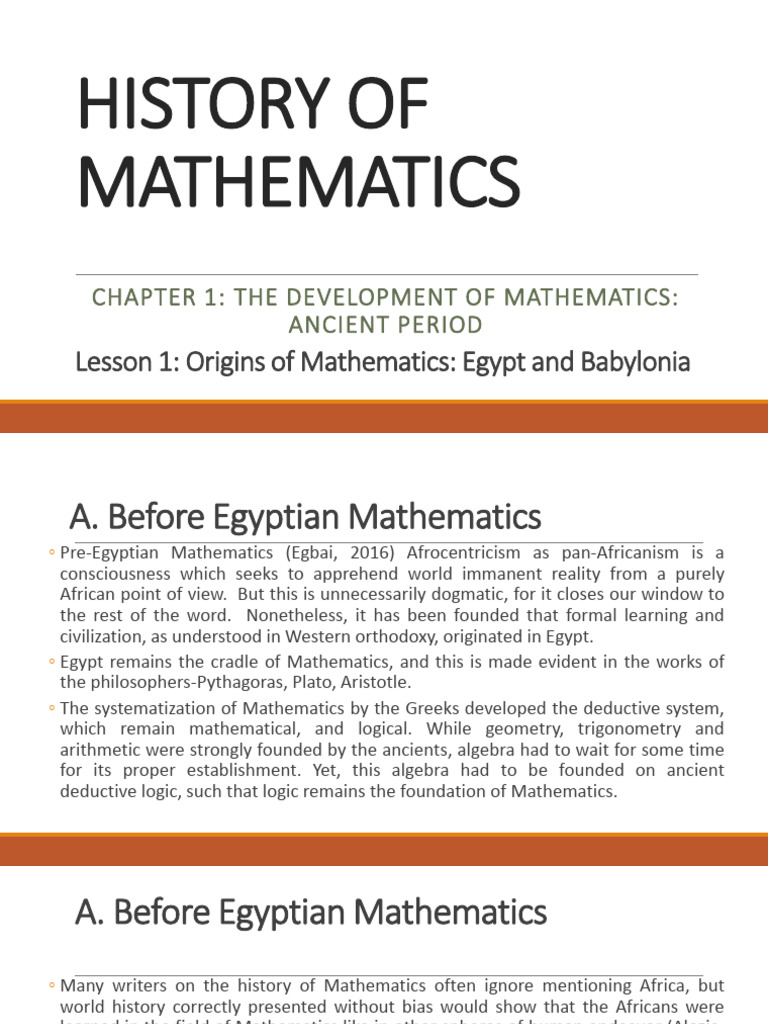 Chapter 1 History of Mathematics | PDF