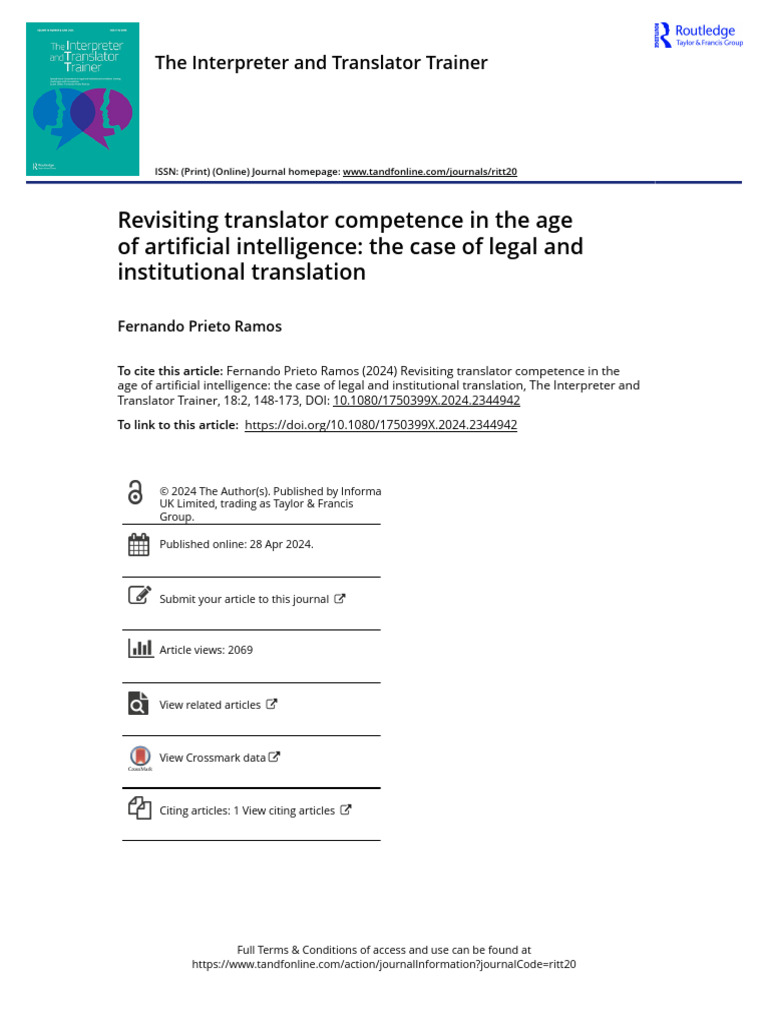 Revisiting Translator Competence in The Age of Artificial Intelligence ...