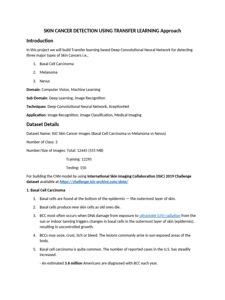 Skin Cancer Detection Using Transfer Learning Approach Pdf Skin Cancer Melanoma