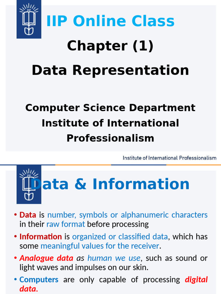 Chapter 1 (Data Representation) | PDF Chapter 1 (Data Representation) | PDF