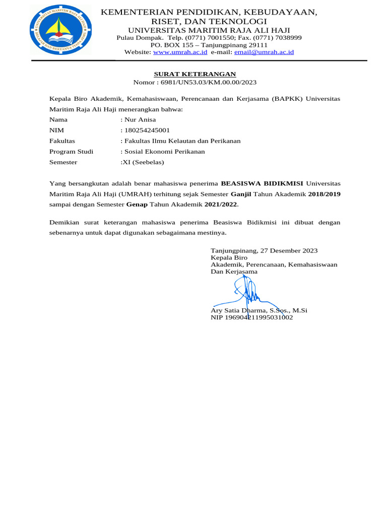 Surat Tugas Kip | PDF