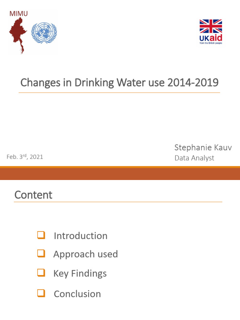 Presentation IM Network Analytical Brief Drinking Water 09feb2021 ENG | PDF