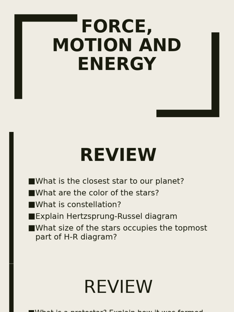 Force Motion and Energy | PDF