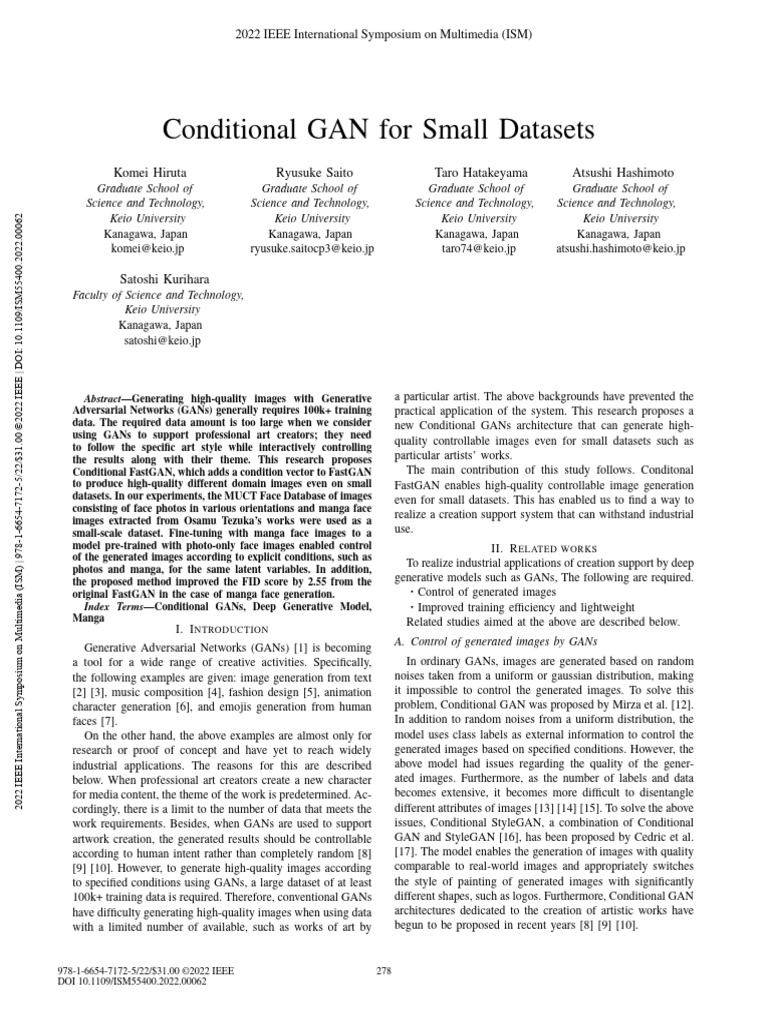 2022-Conditional GAN For Small Datasets | PDF