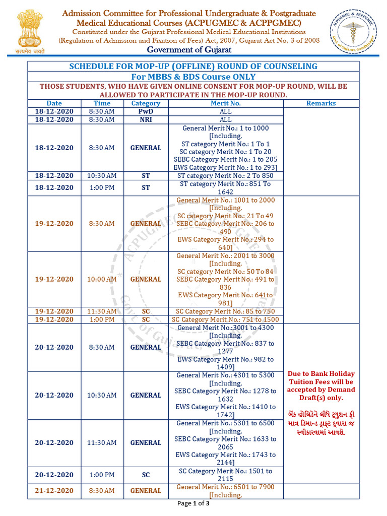 Mop-Up Round - Schedule | PDF
