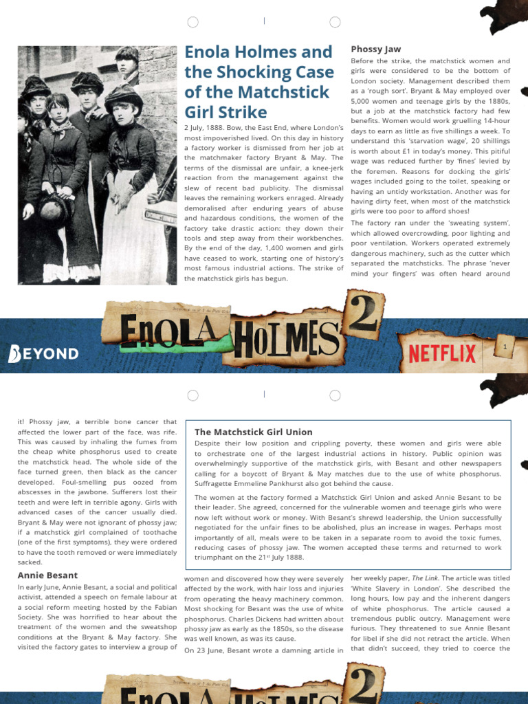Matchstick Girls' Strike and Phossy Jaw | PDF
