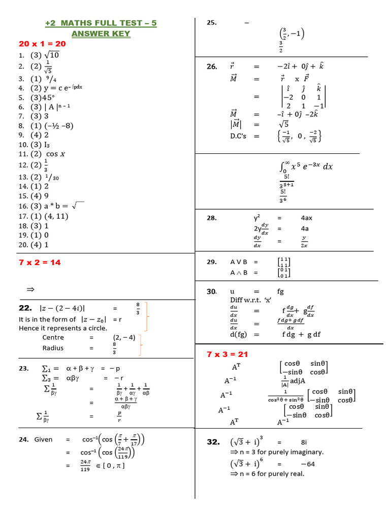 Full Test - 5 Key | PDF | Euclid | Euclidean Plane Geometry