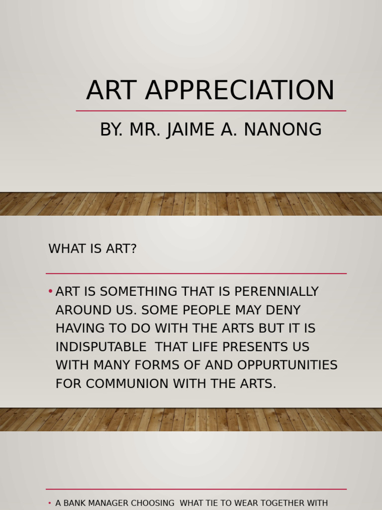 Art Appreciation PPT Lesson 1 | PDF