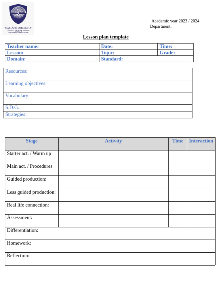 Lesson Plan Template-2 | PDF