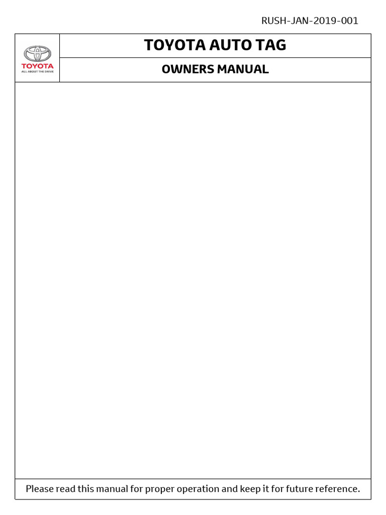Toyota-Auto Tag - Rush | PDF