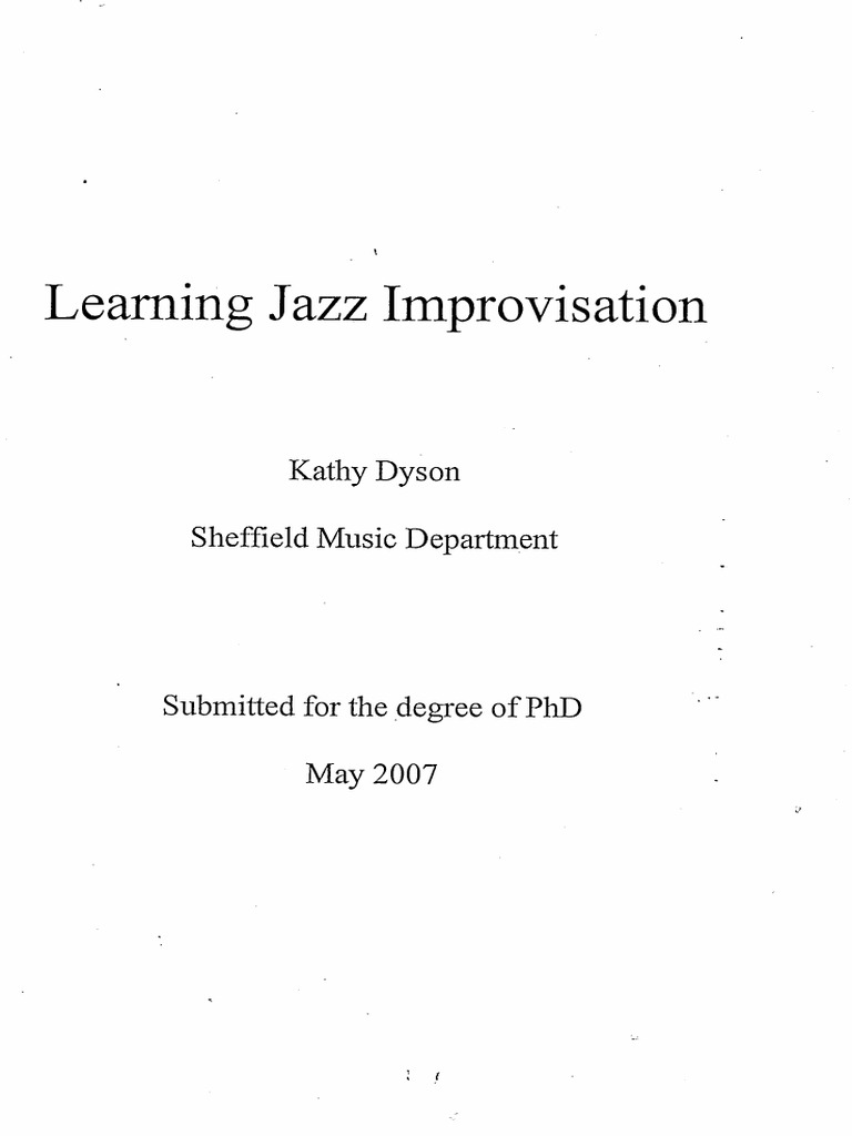 Jazz Improvisation Learning Insights | PDF | Schema (Psychology ...