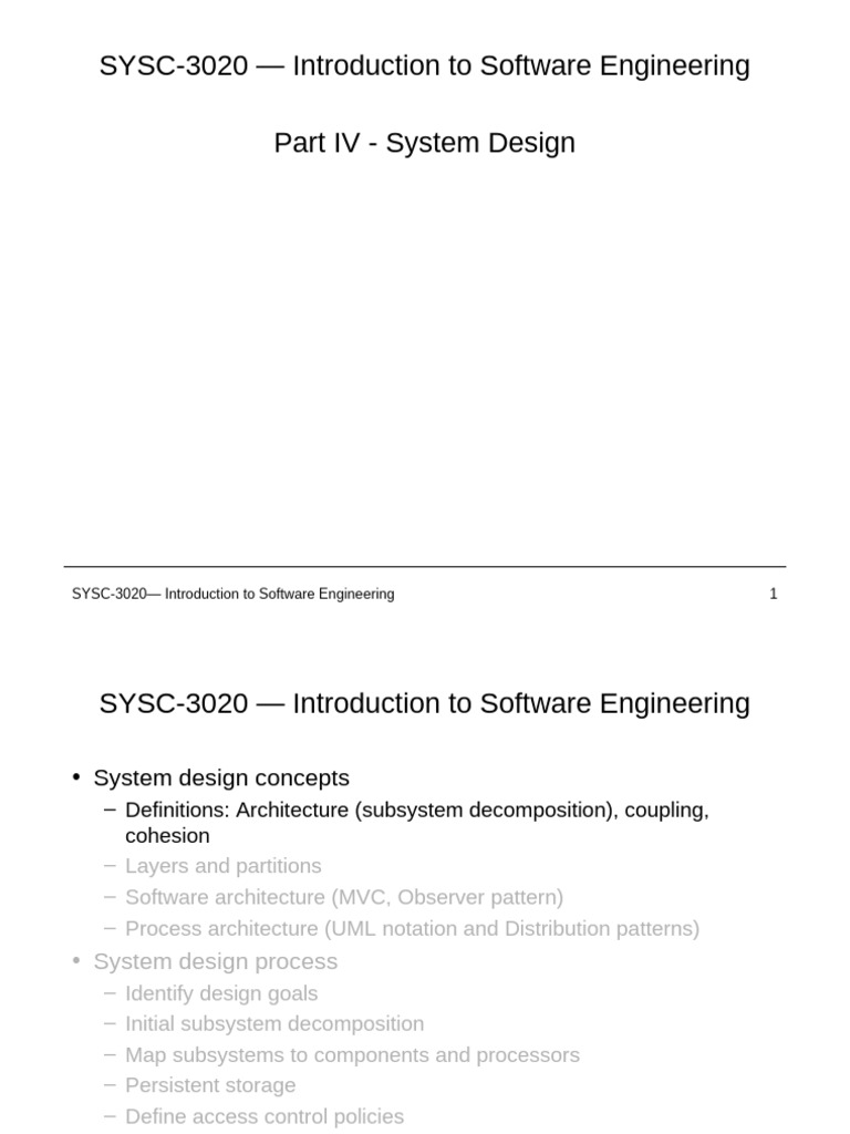 Sysc3020 4 Systemdesign | PDF