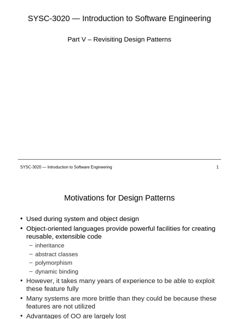 Sysc3020 5 Designpatterns | PDF