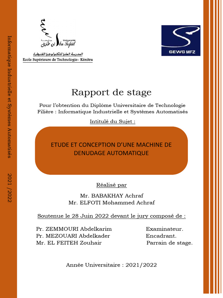 Rapport Du Stage Technique SEWS | PDF