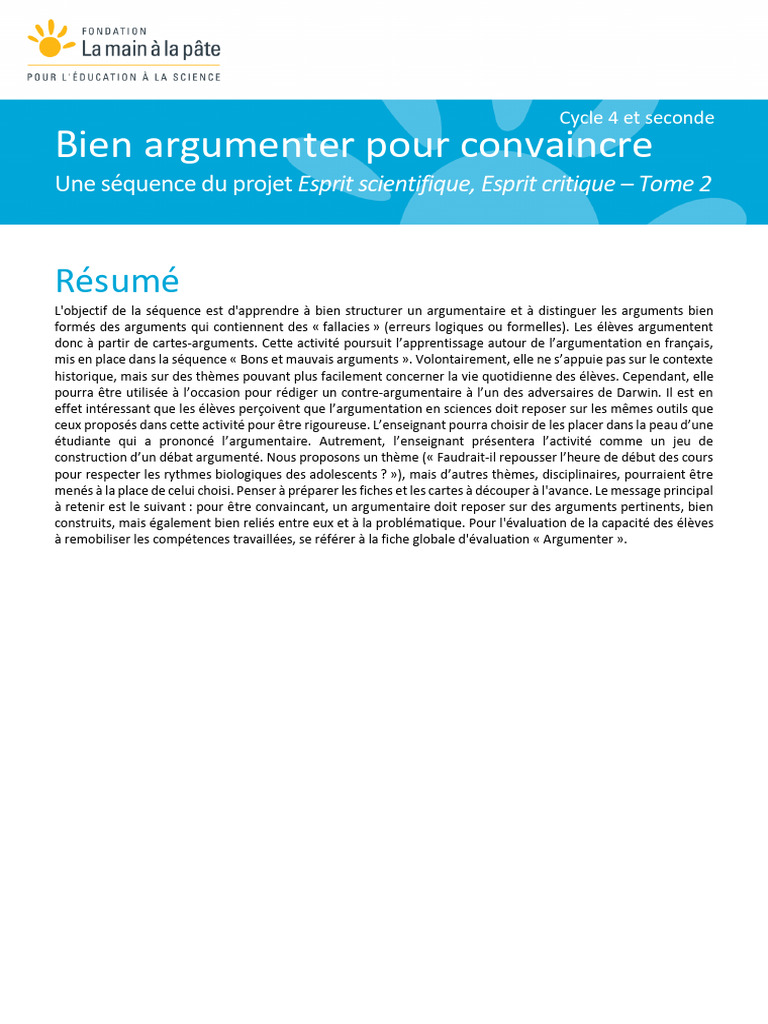 Bien Argumenter Pour Convaincre | PDF