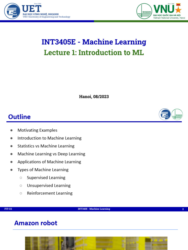 Lecture 1 - Introduction To ML | PDF