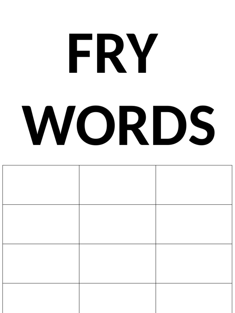 Fry Words | PDF
