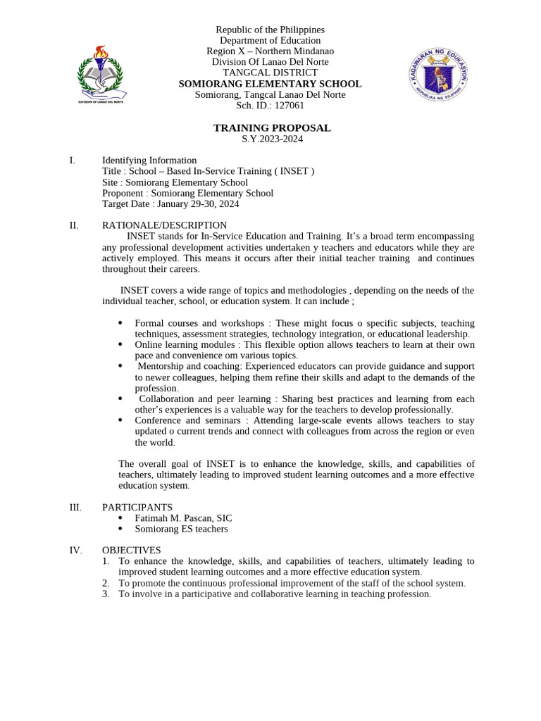 1st INSET 2024 | PDF