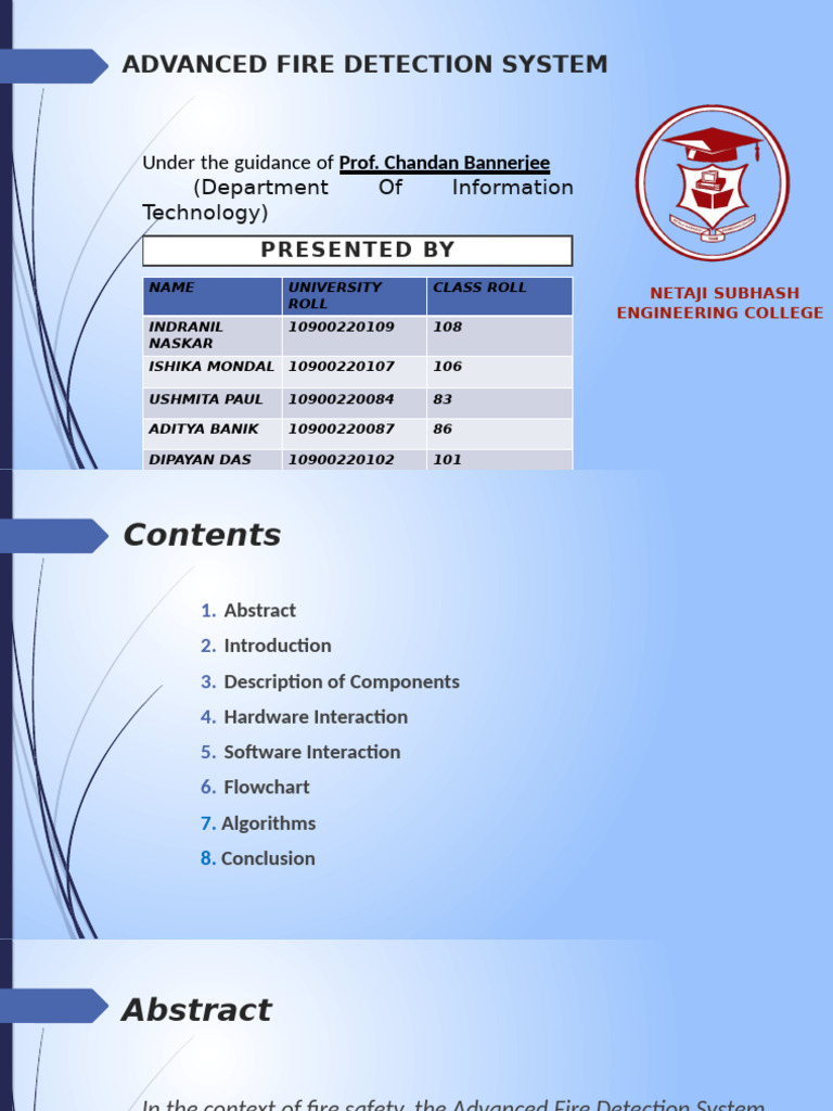 Updated Final Year Project Advanced Fire Detection System | PDF