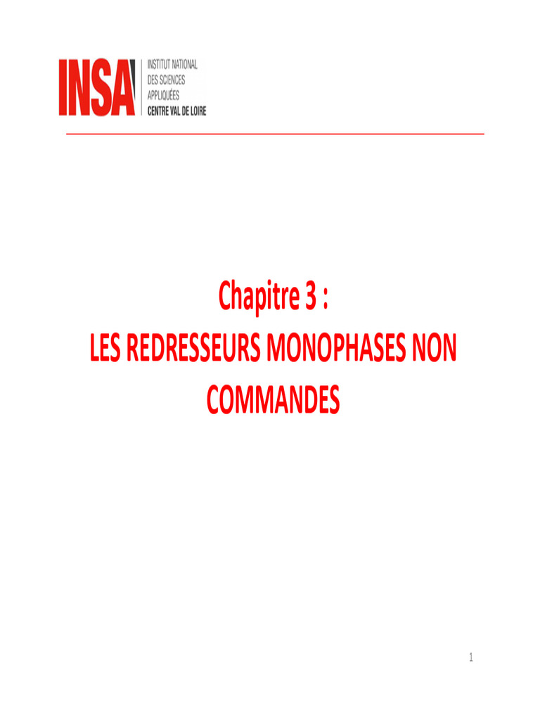 Chap3 Redresseurs Non Commandes | PDF