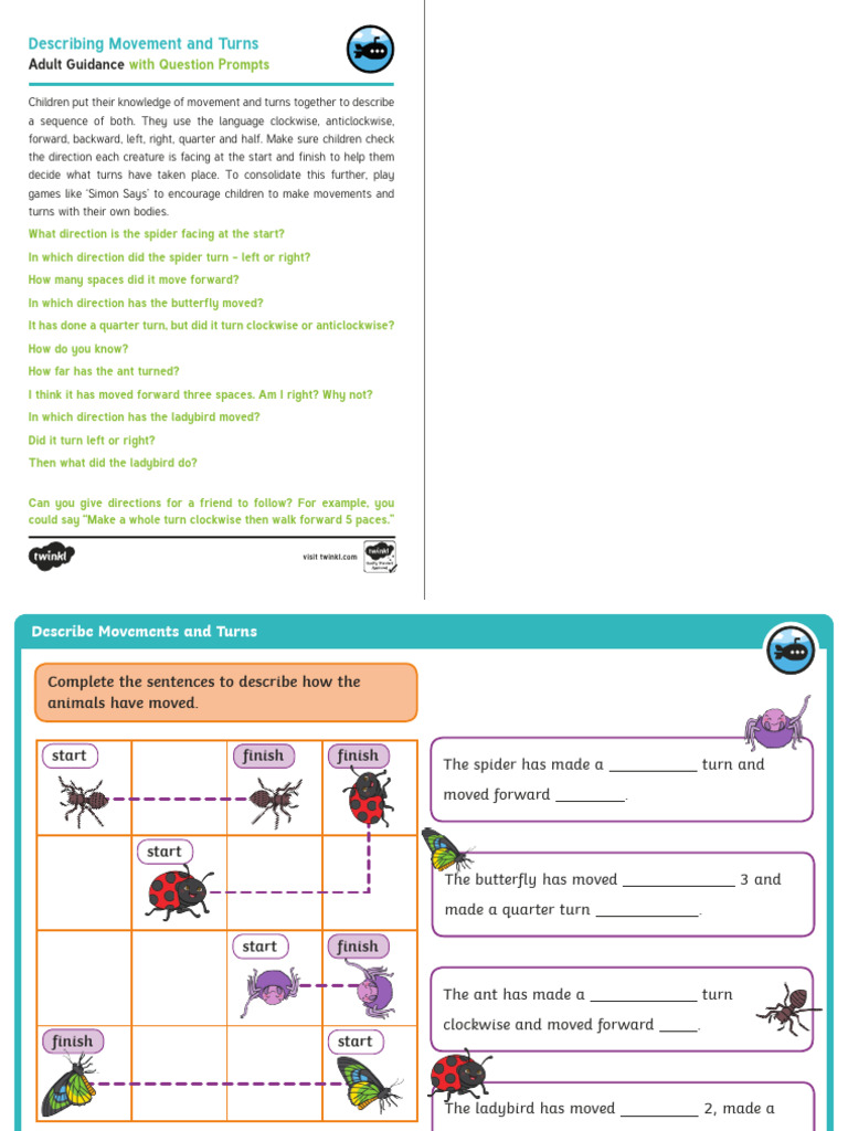 Activity Cards - Describe Movement and Turns | PDF