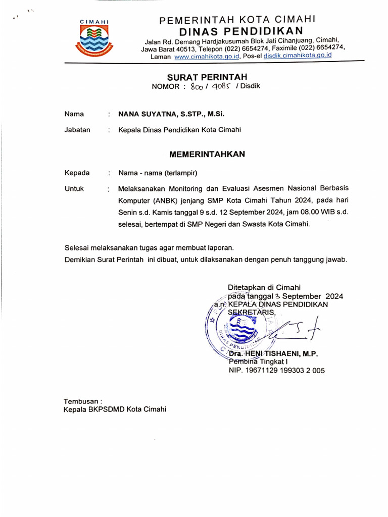 SP Monev ANBK 24 Agus | PDF