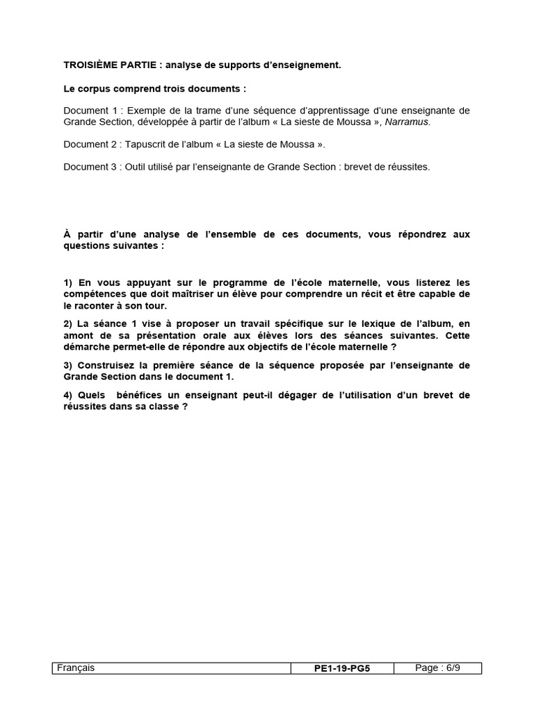 Support de Cours TD3-TD4 Sieste de Moussa | PDF