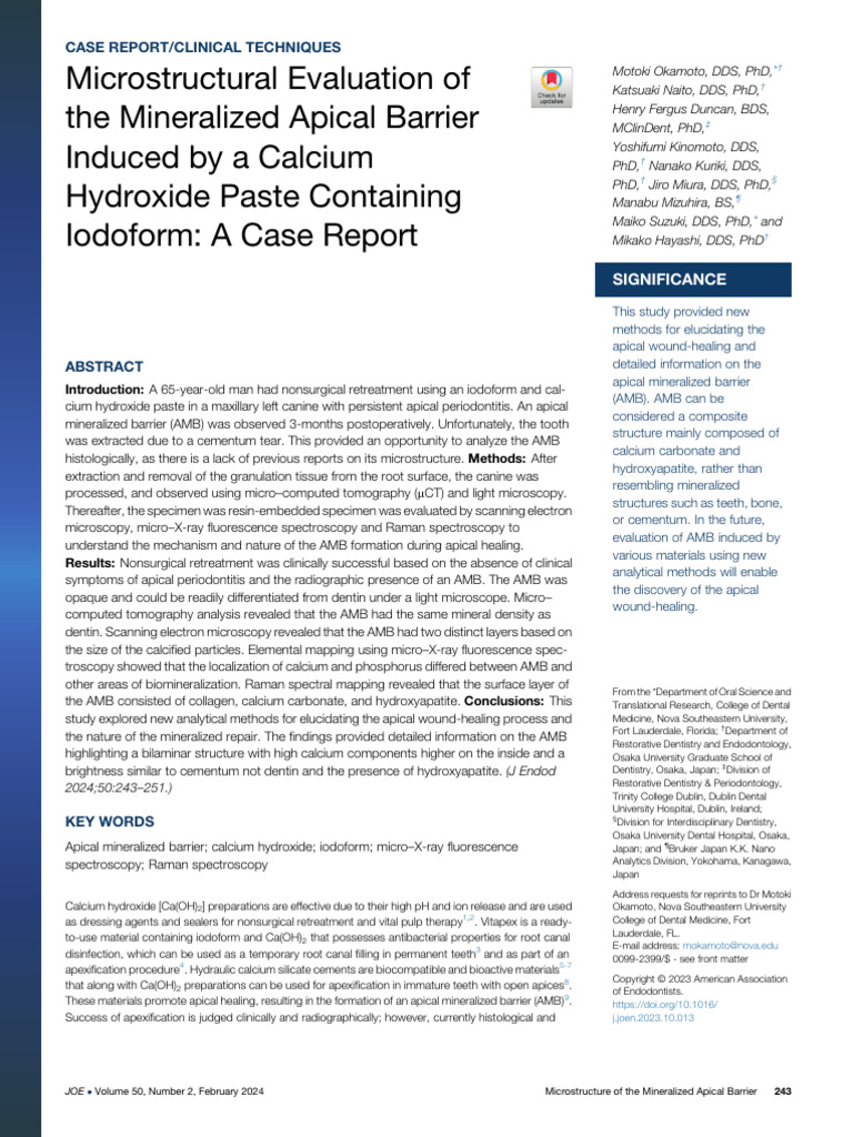 Microstructural Evaluation of The Mineralized Apic | PDF