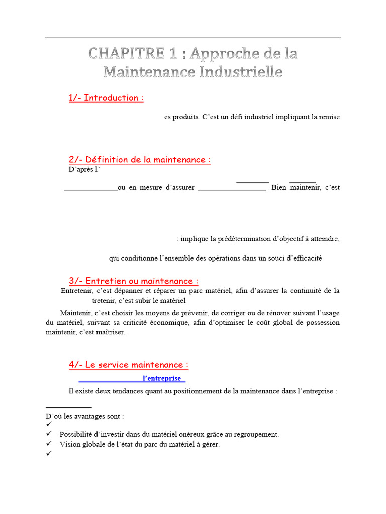 Approche de La Maintenance Industrielle | PDF