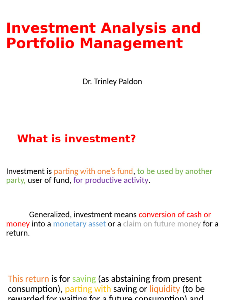 Investment Analysis and Portfolio Management | PDF