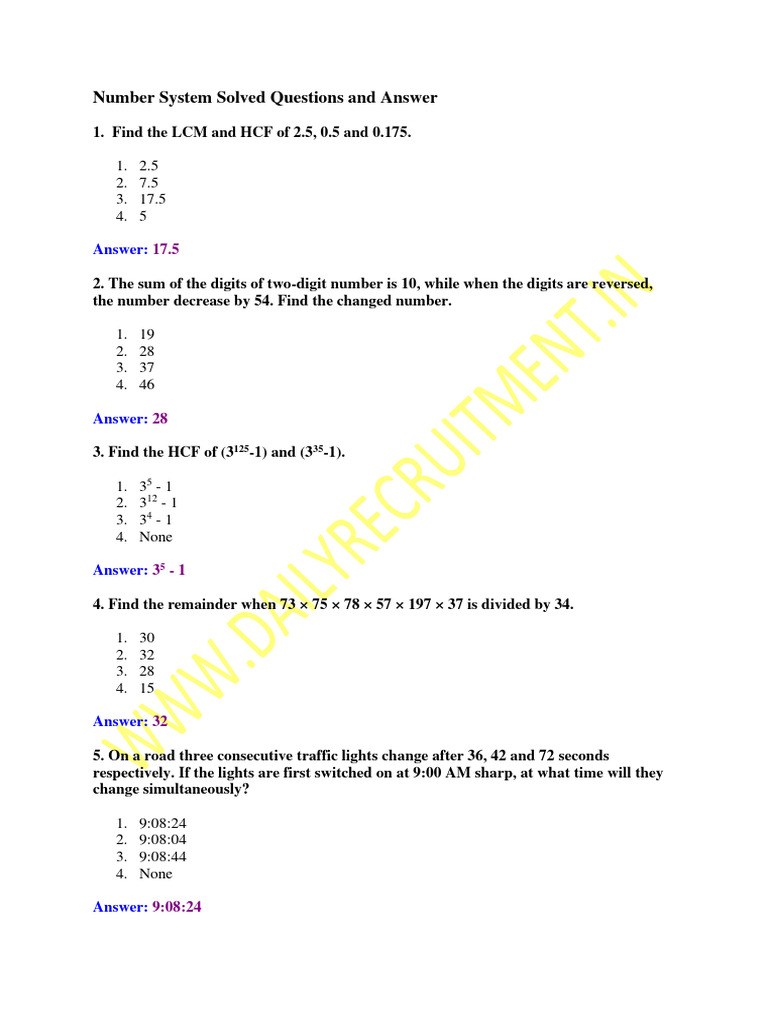 Number System | PDF
