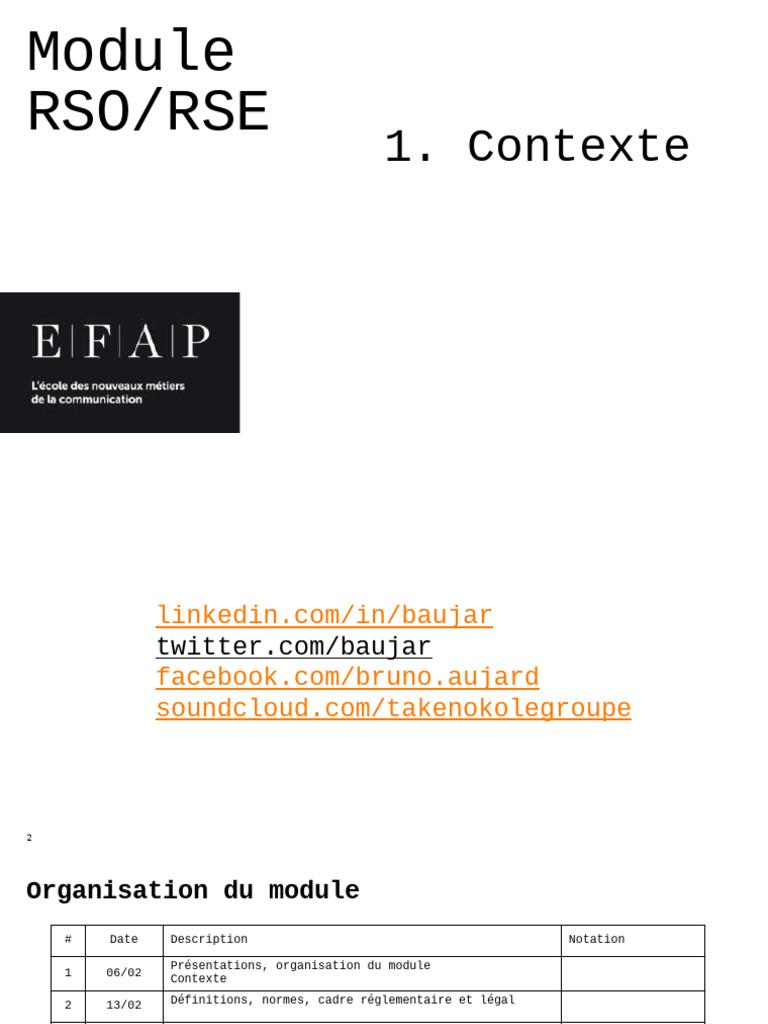 Module RSE 1 - Contexte | PDF