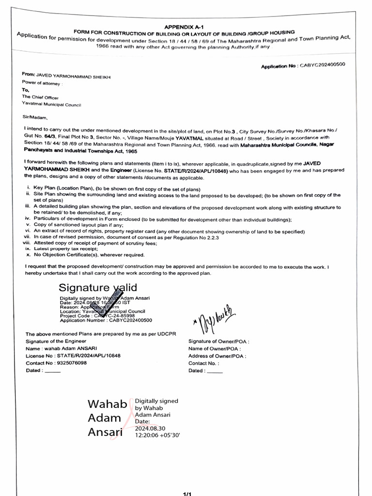 Appendix A1 Application Form | PDF