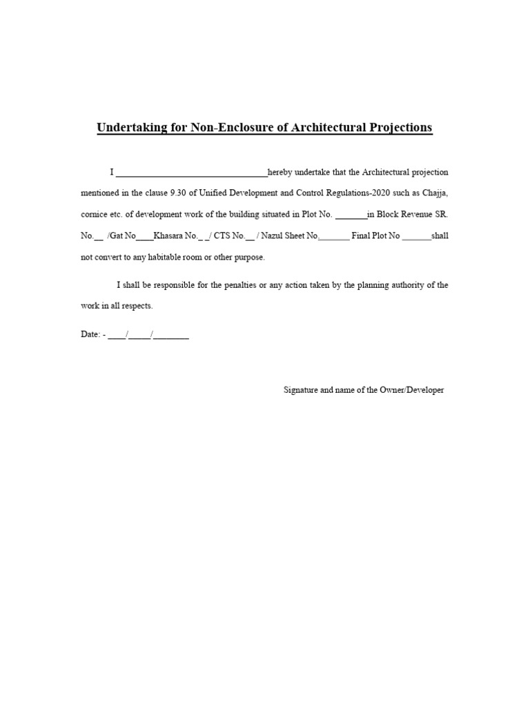 Undertaking Format | PDF