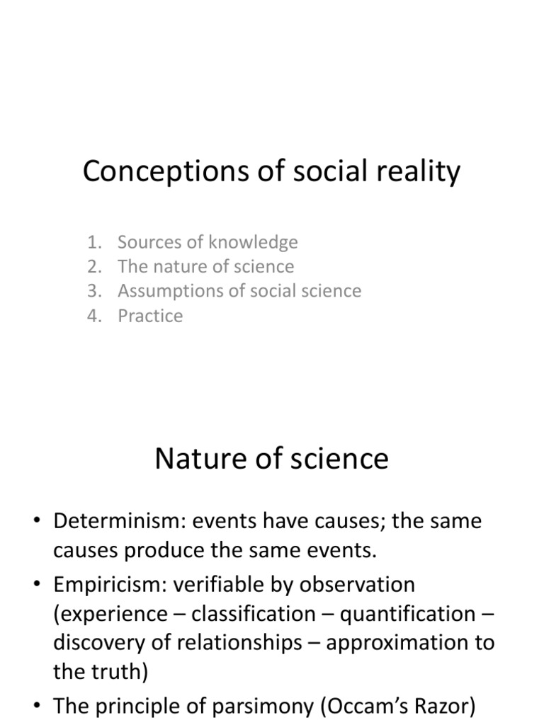 Conceptions of Social Reality | PDF | Occam's Razor | Reality
