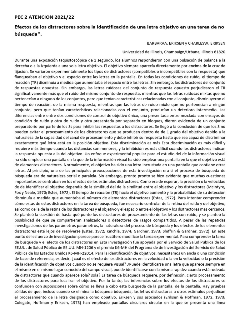 Efecto de Distractores en Identificación de Letras | PDF | Información ...