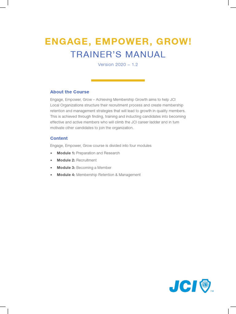 Engage, Empower, Grow Trainer - S Manual | PDF
