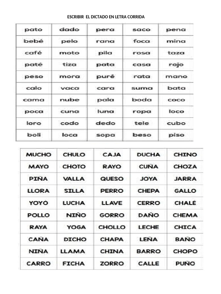 Escribir El Dictado en Letra Corrida | PDF