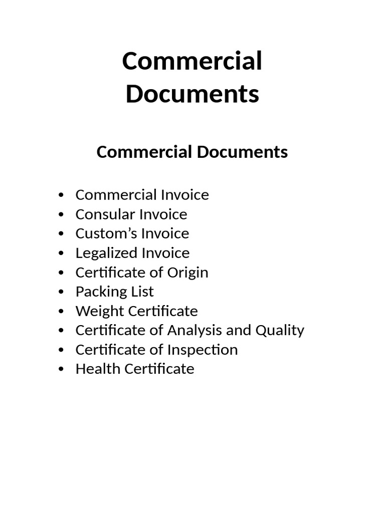 File6-3. Commercial Documents | PDF