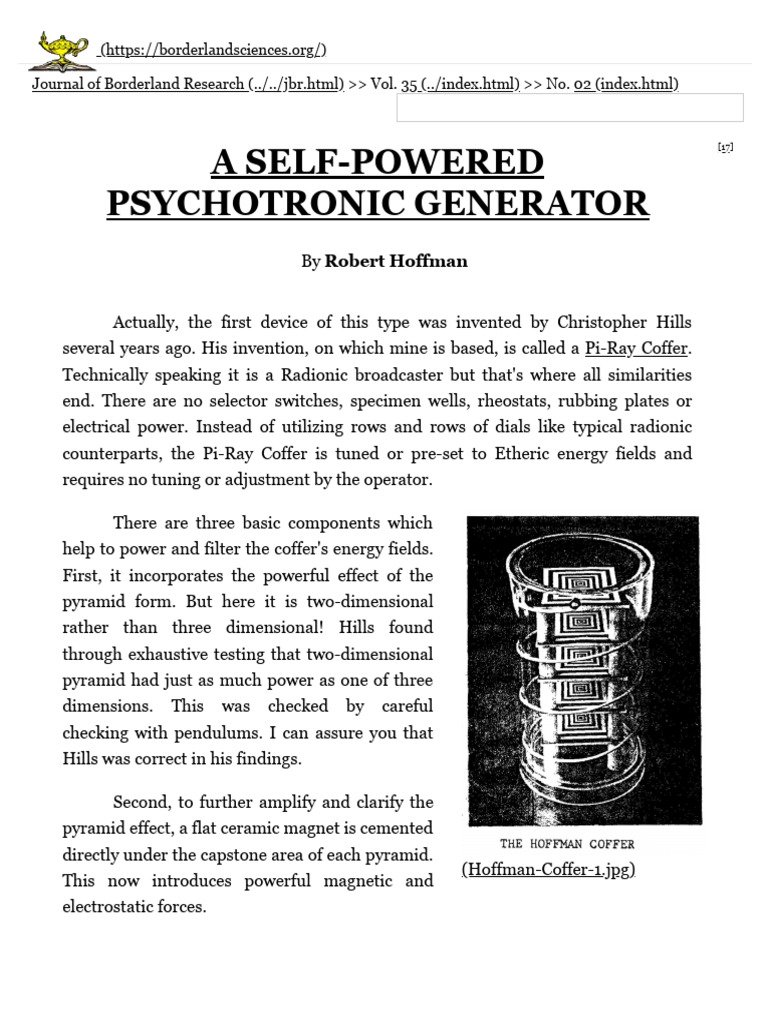 A Self-Powered Psychotronic Generator ... RCH (Vol. 35, No. 2, March ...