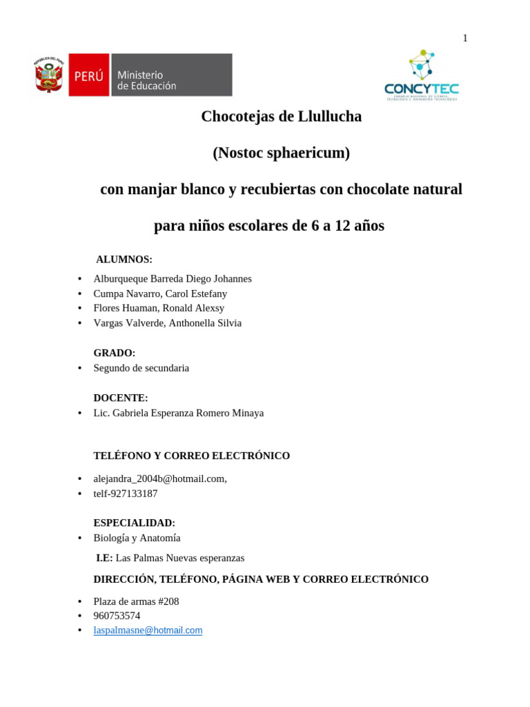 Chocoteja Llullucha | PDF