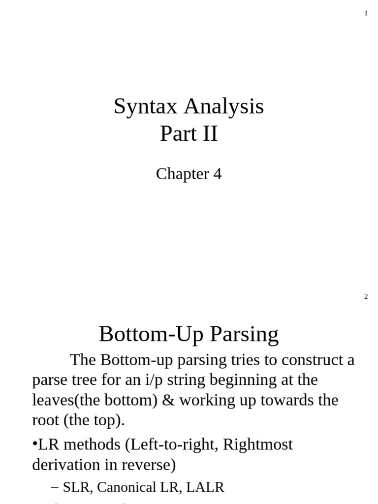 Syntax Analysis | PDF