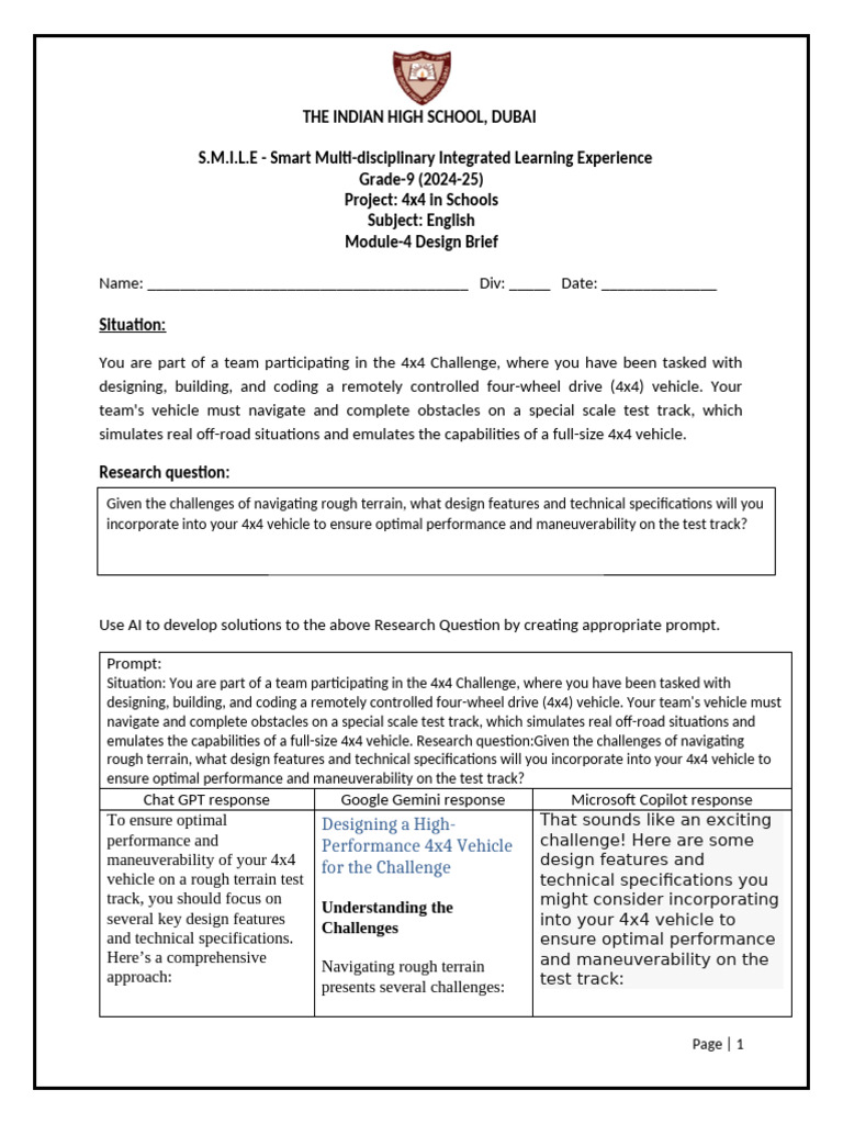 Grade-9 English Design Brief | PDF