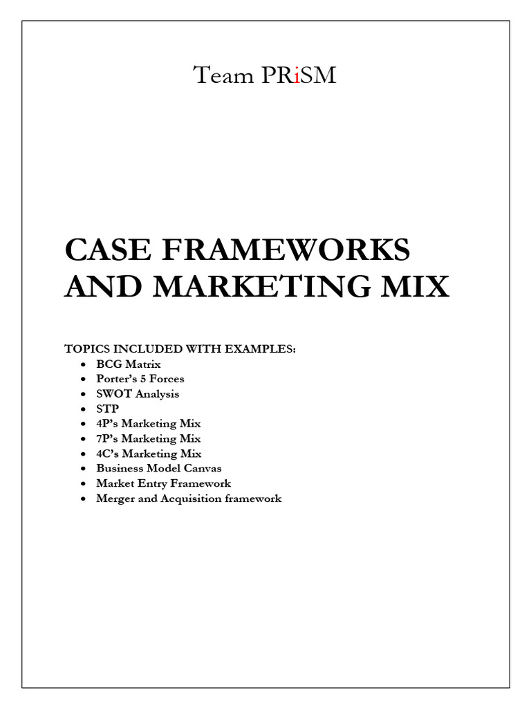 Prism Finals Frameworks | PDF