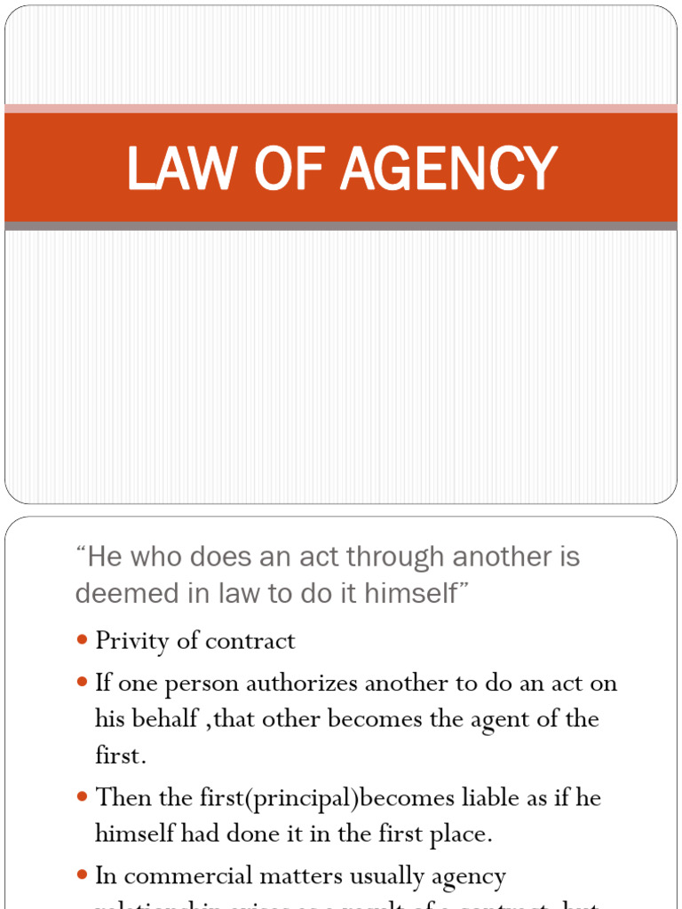 law_of_agency | PDF